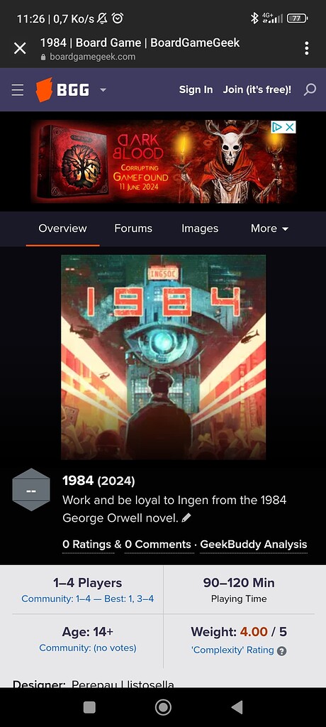 1984 : un jeu tiré de l'œuvre de Georges Orwell - de Perepau Llistosella - par GDM Games ...