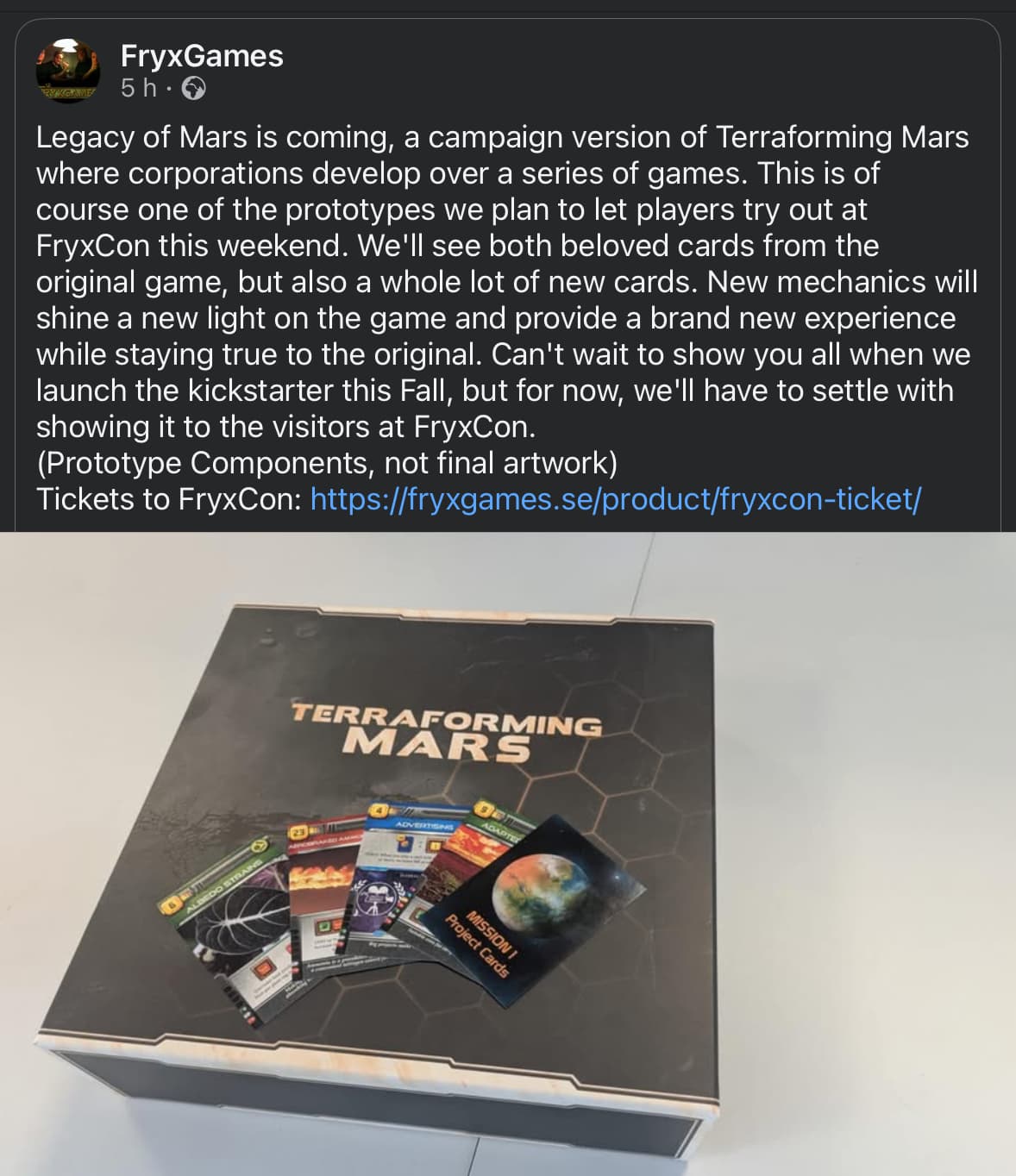 Terraforming Mars: Legacy of Mars Season 1 - par Fryx Games - novembre ...